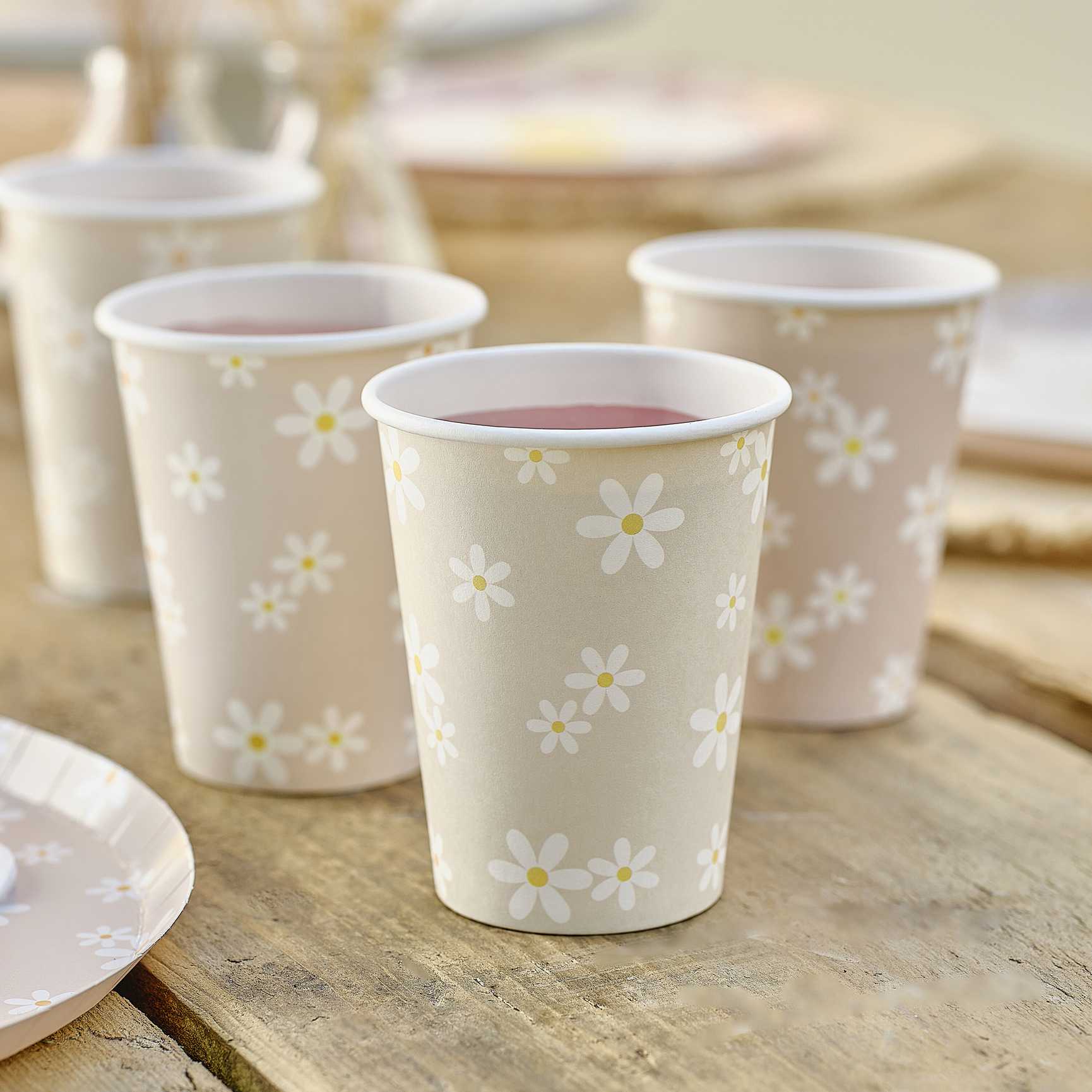 Pastel Daisy Flower Floral Paper Party Cups | Party Supplies – Party & Pout